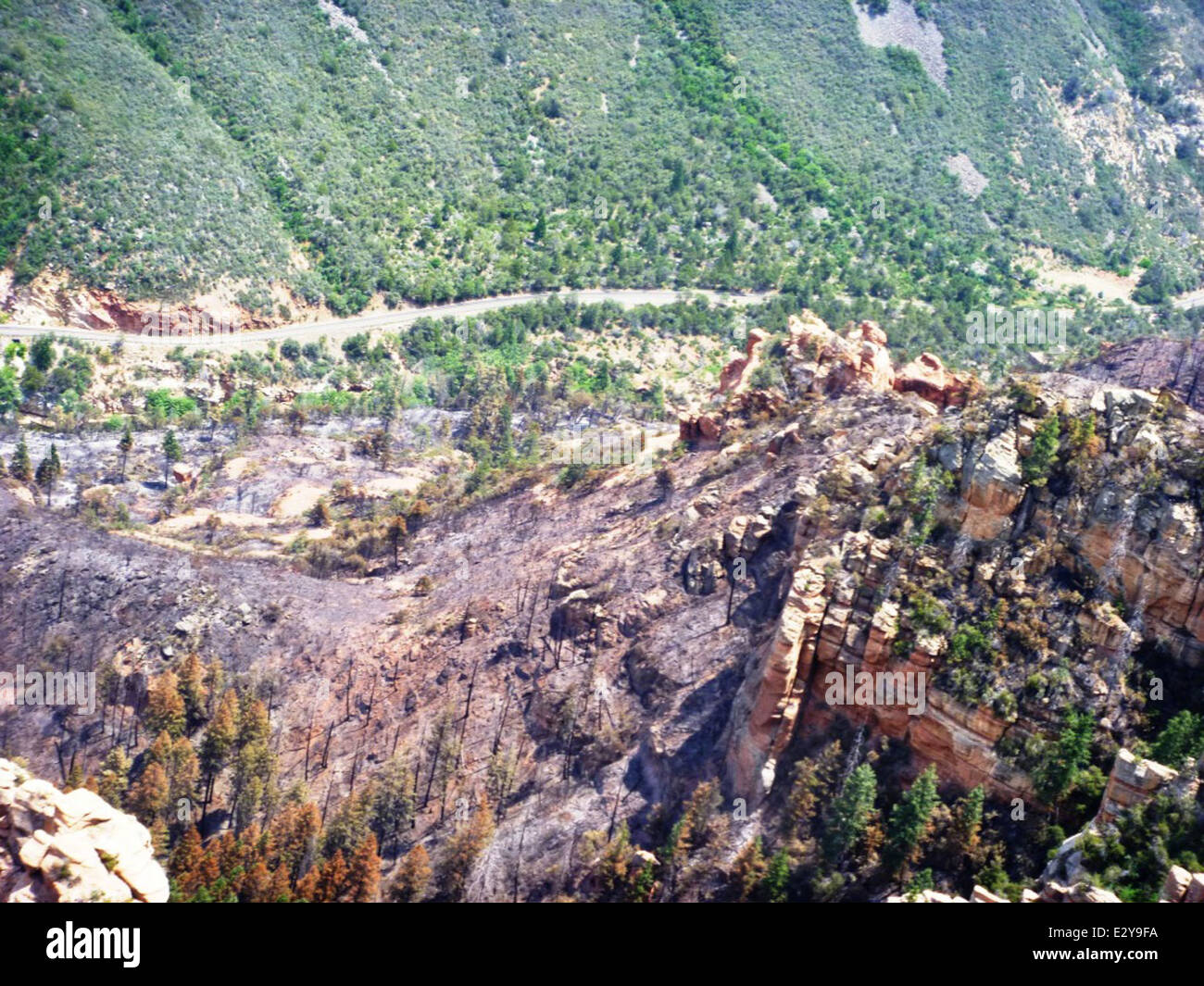 Aerial photos taken during the Slide Fire on May 27, 2014, capture the ...