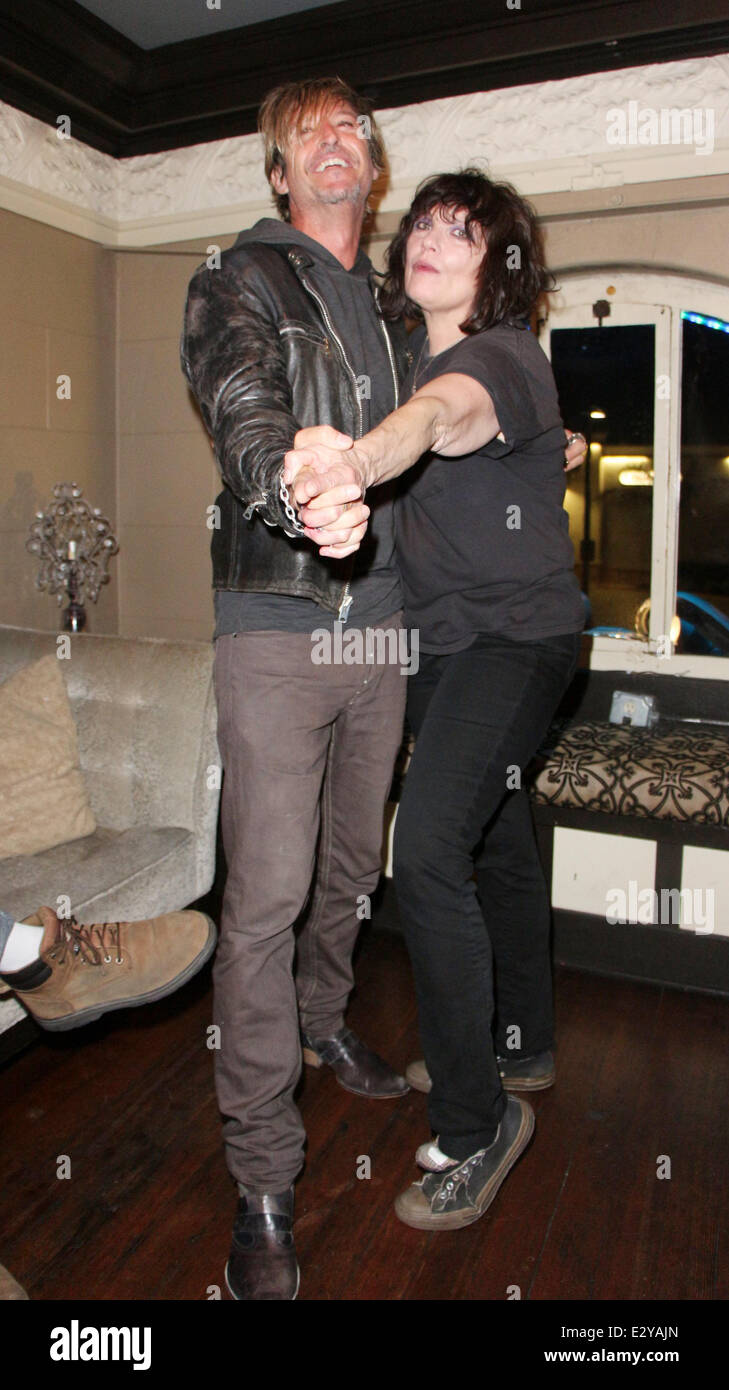 Charlie Colin, Martha Davis backstage at Saint Rocke in Hermosa Beach ...