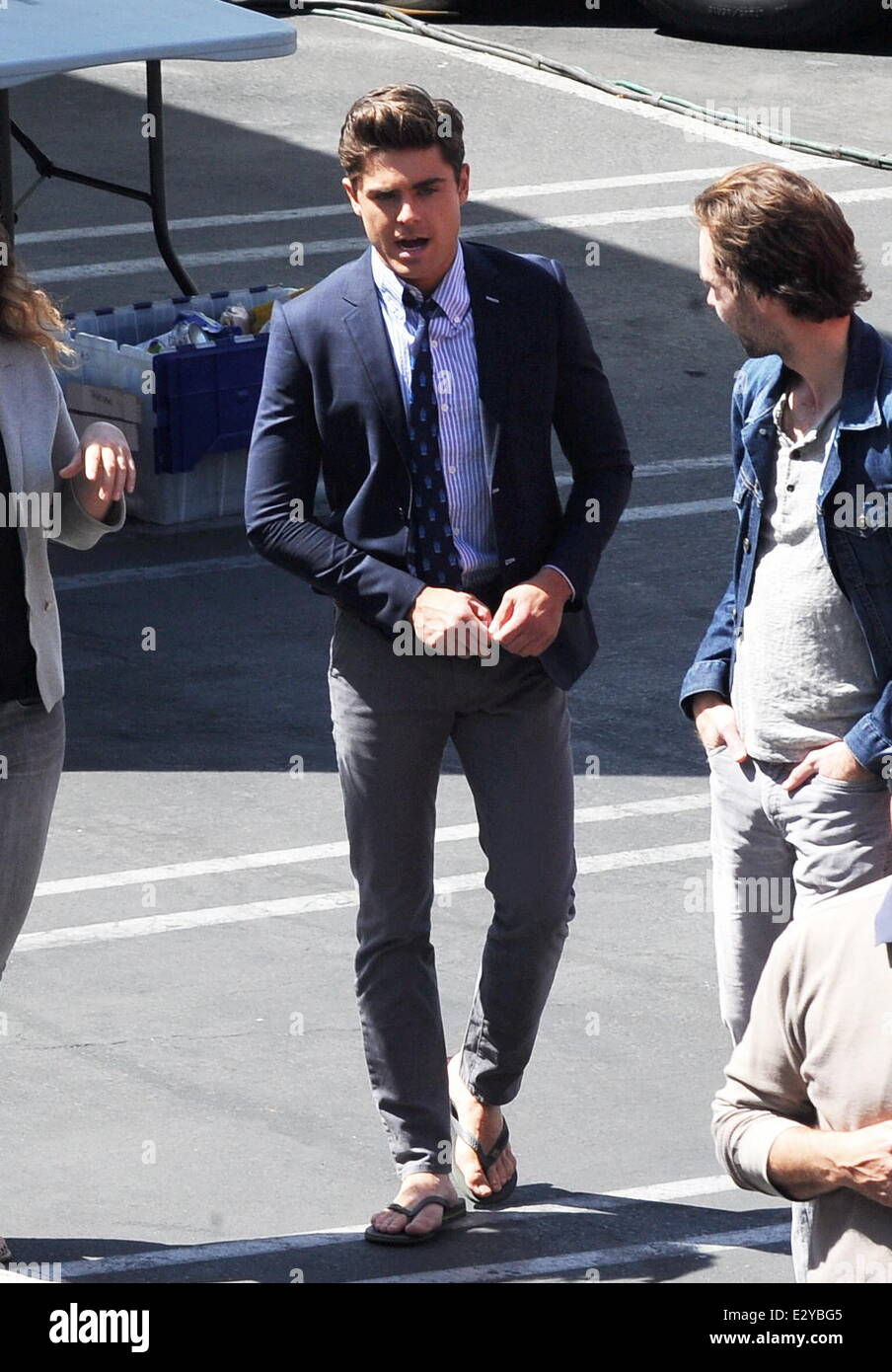 Actor Zac Efron is seen in a preppy look while on the set of "Townies ...