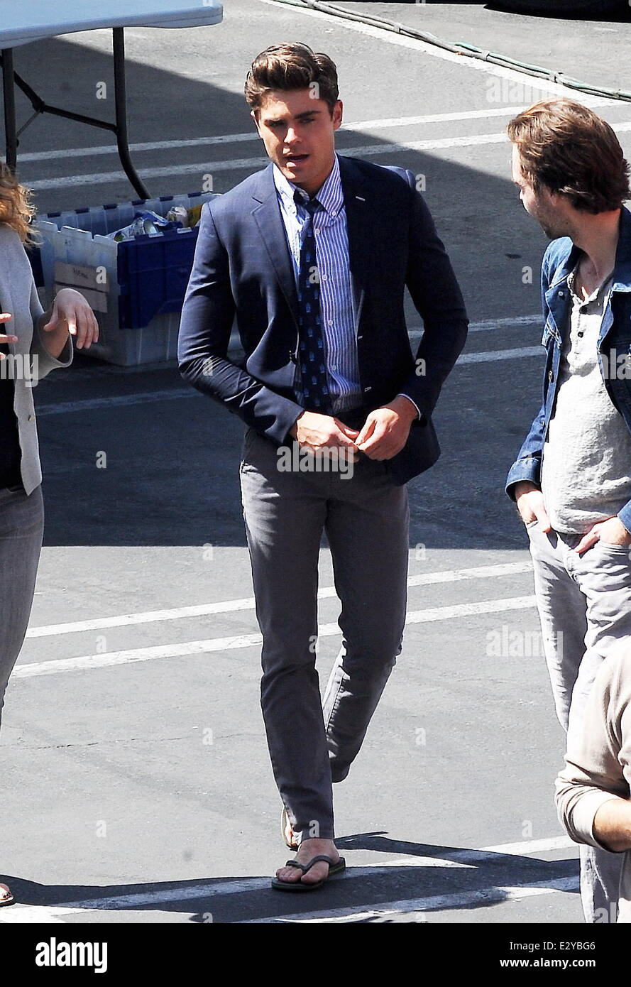 Actor Zac Efron is seen in a preppy look while on the set of "Townies ...