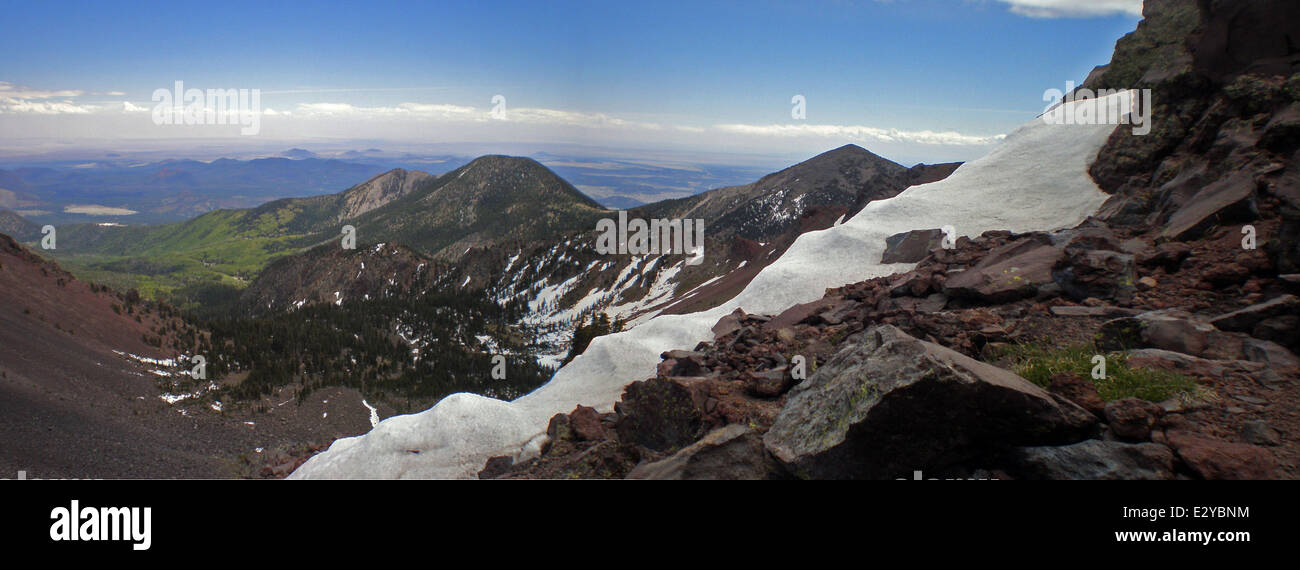 Lockett Meadow Basin, seen from the Peaks saddle in the Coconino ...