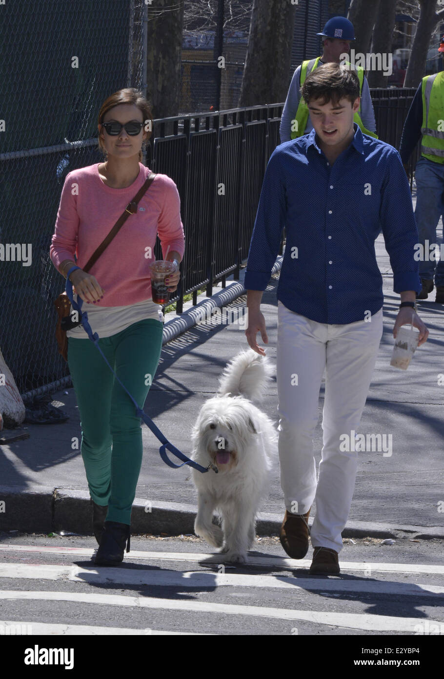 Actress Olivia Wilde and her brother Charlie Cockburn seen out walking ...
