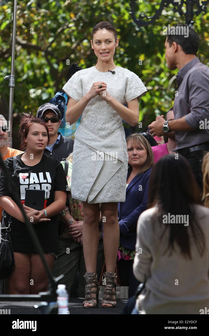 Olga Kurylenko seen at The Grove, where she was interviewed by Mario ...