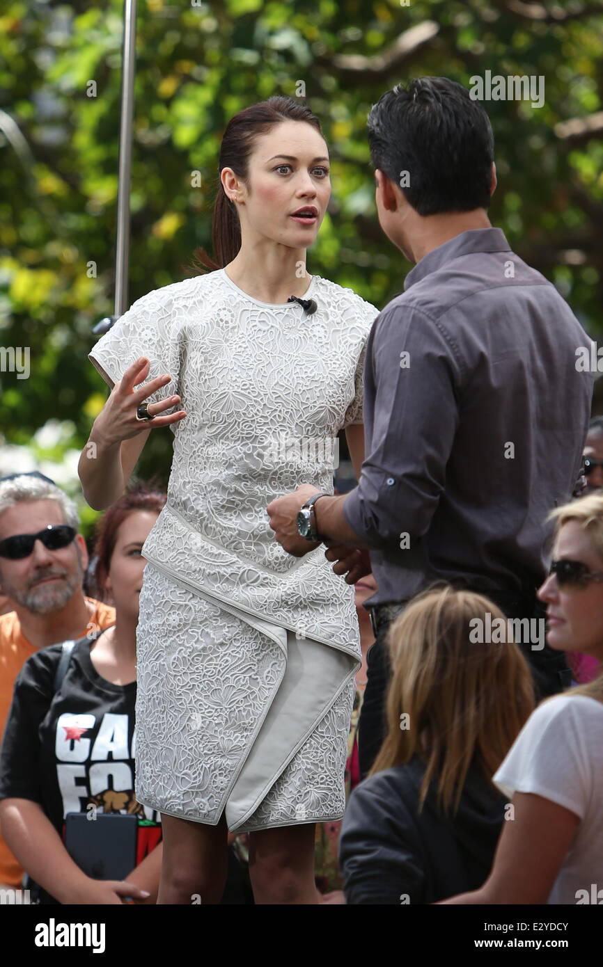 Olga Kurylenko seen at The Grove, where she was interviewed by Mario ...