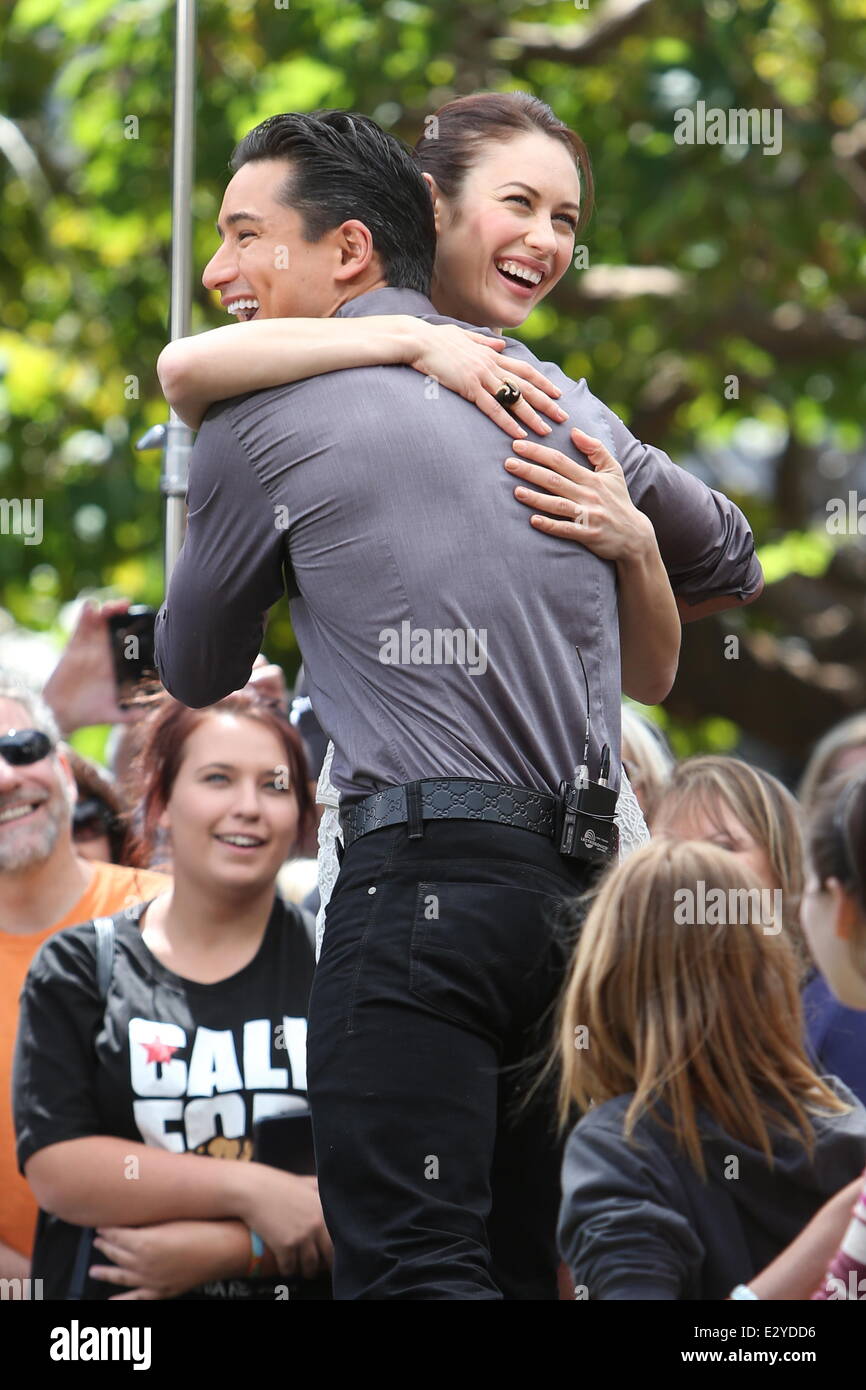 Olga Kurylenko seen at The Grove, where she was interviewed by Mario ...