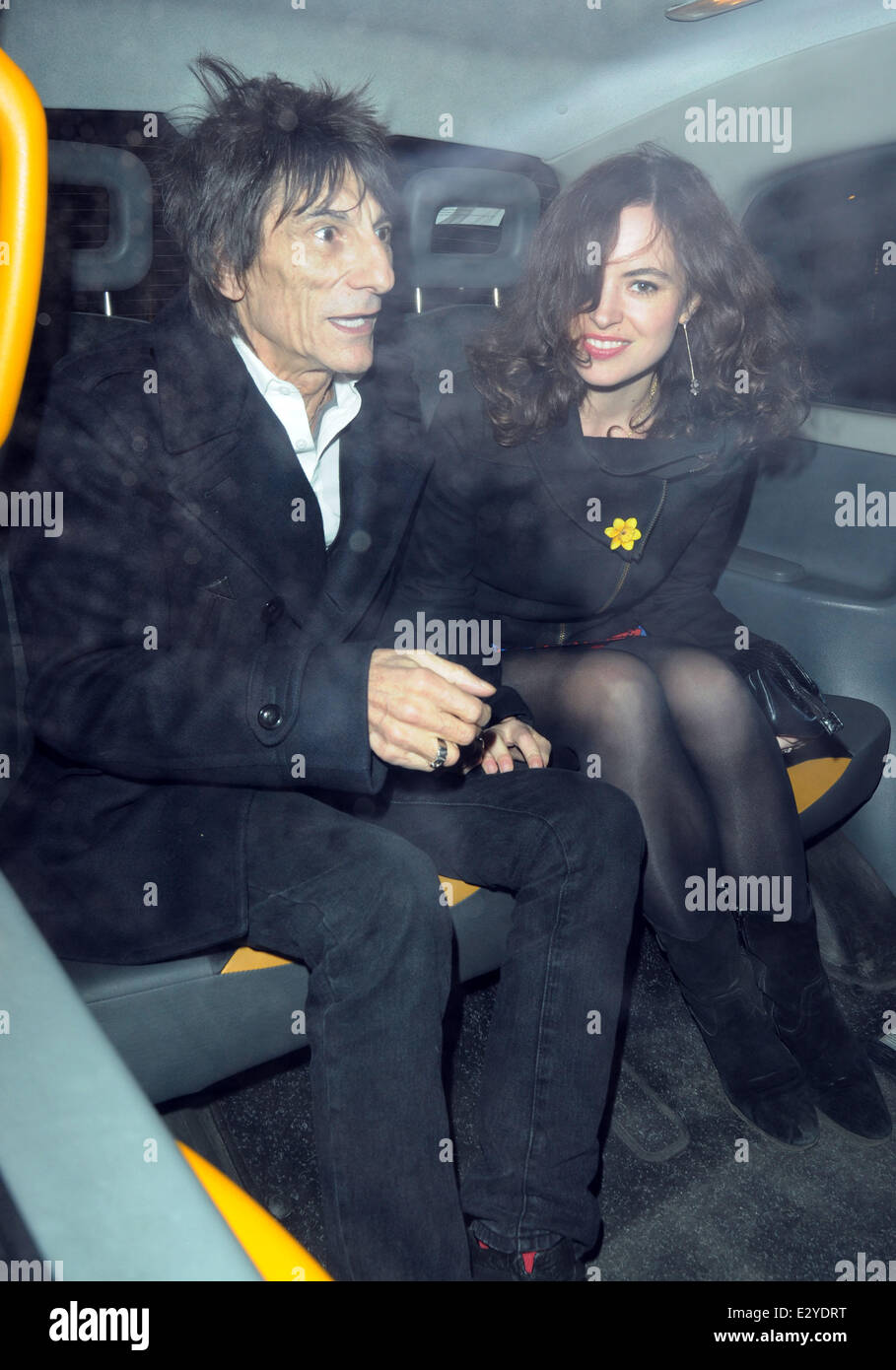Ronnie Wood and wife Sally Humphreys leave Claridge's hotel Featuring ...
