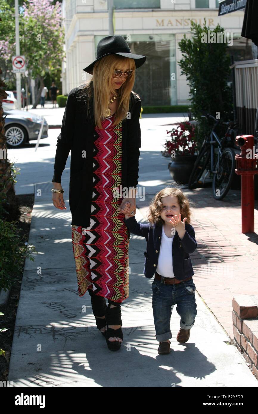 Rachel Zoe and her son Skyler have lunch at Le Pan in Beverly Hills ...