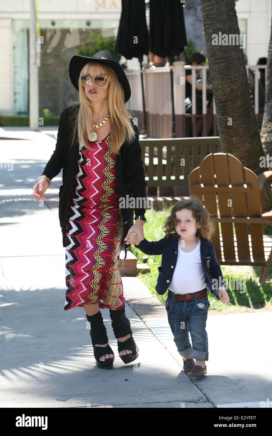 Rachel Zoe and her son Skyler have lunch at Le Pan in Beverly Hills ...