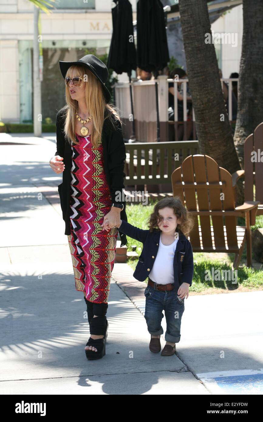 Rachel Zoe and her son Skyler have lunch at Le Pan in Beverly Hills ...