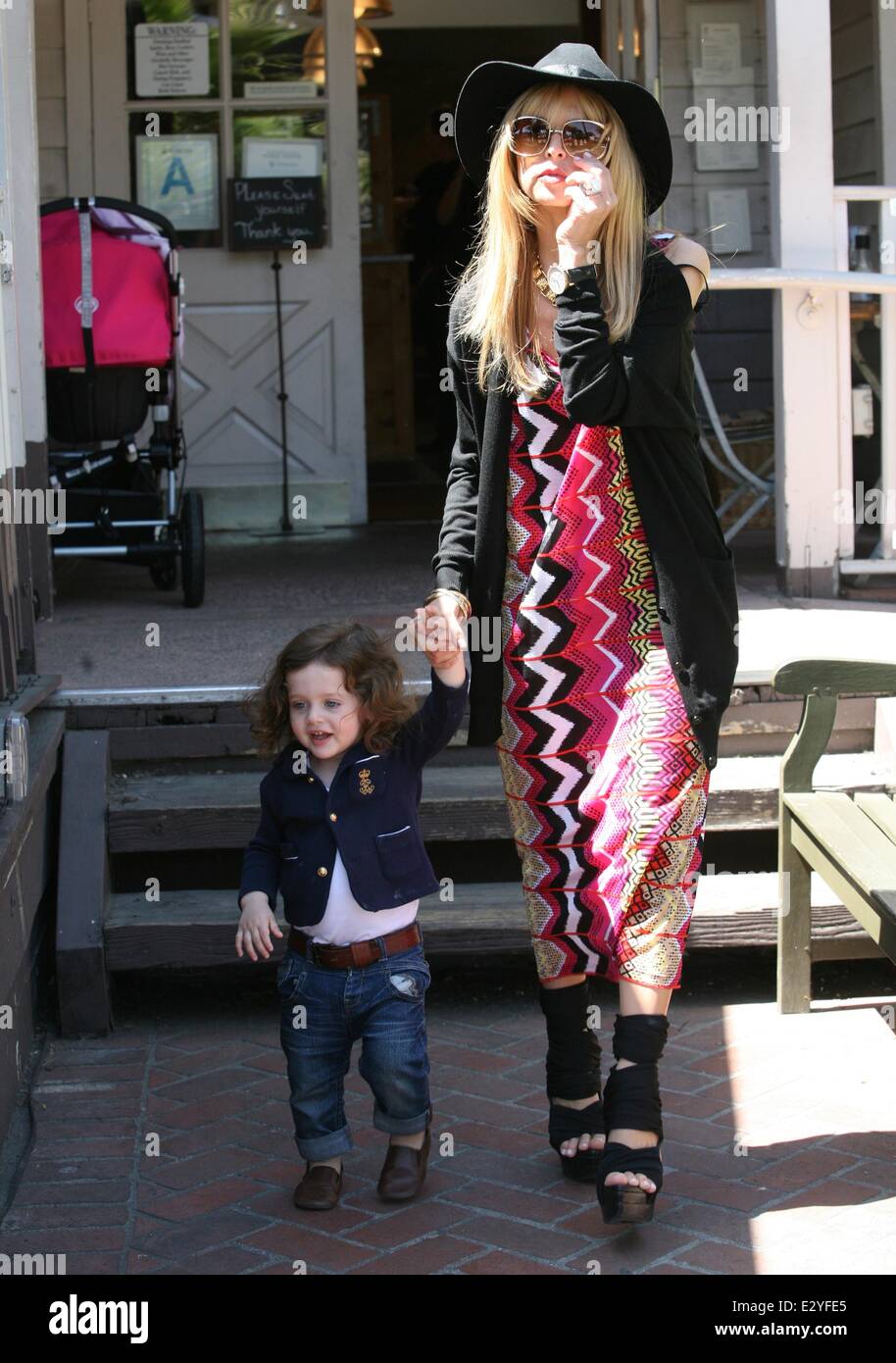 Rachel Zoe and her son Skyler have lunch at Le Pan in Beverly Hills ...