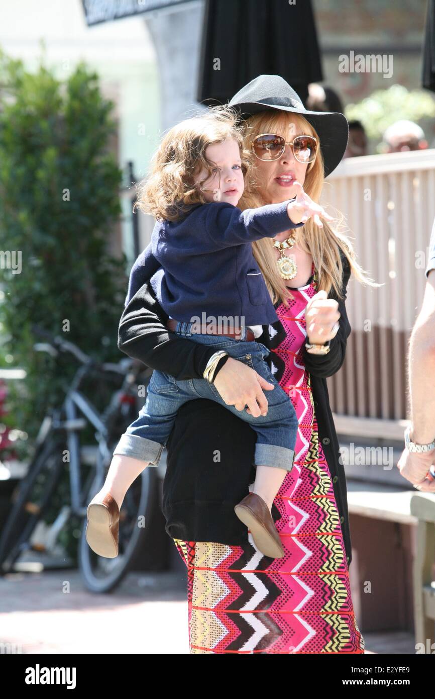 Rachel Zoe and her son Skyler have lunch at Le Pan in Beverly Hills ...