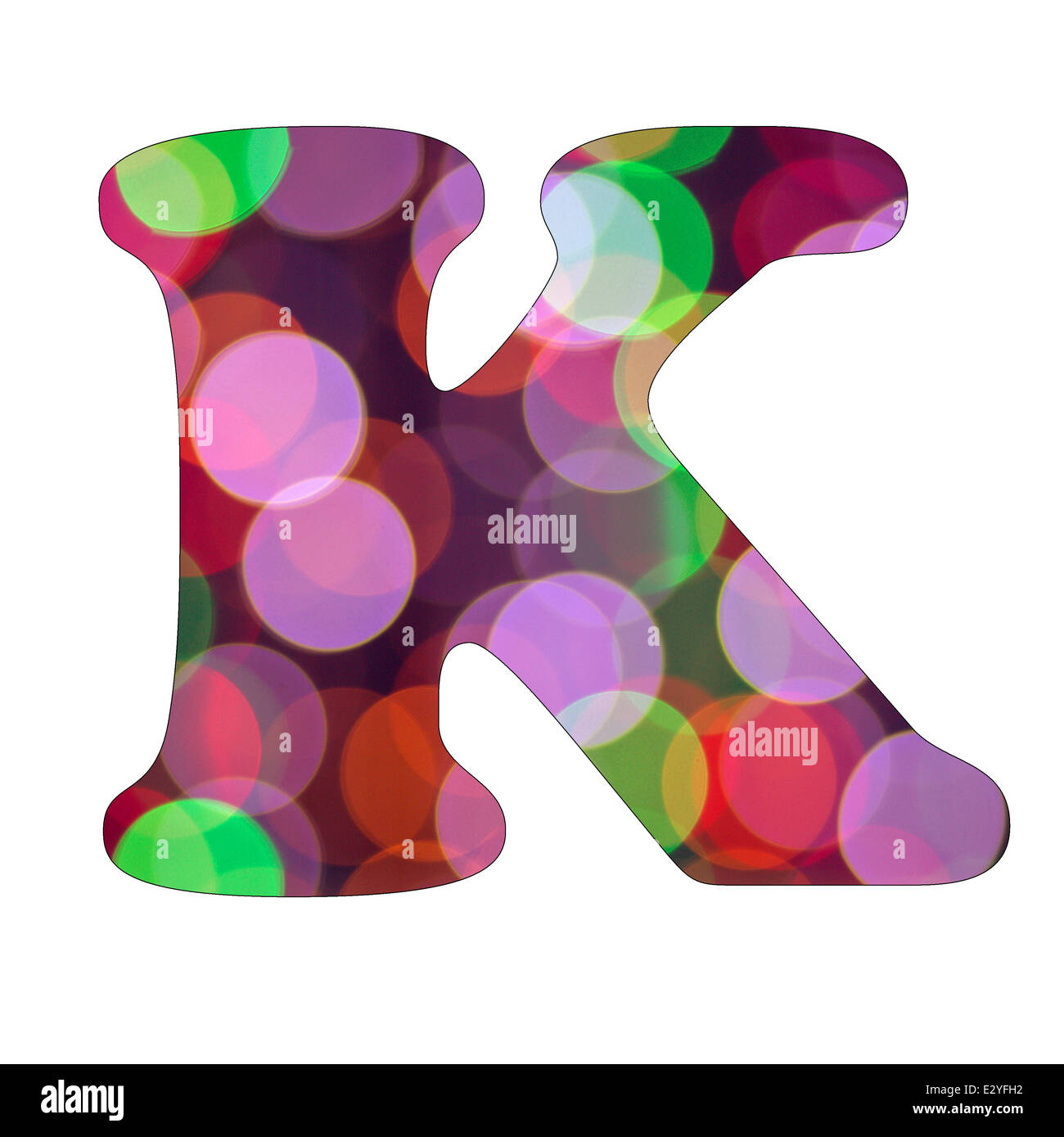Capital Letter "K" of Bokeh Alphabet Stock Photo - Alamy