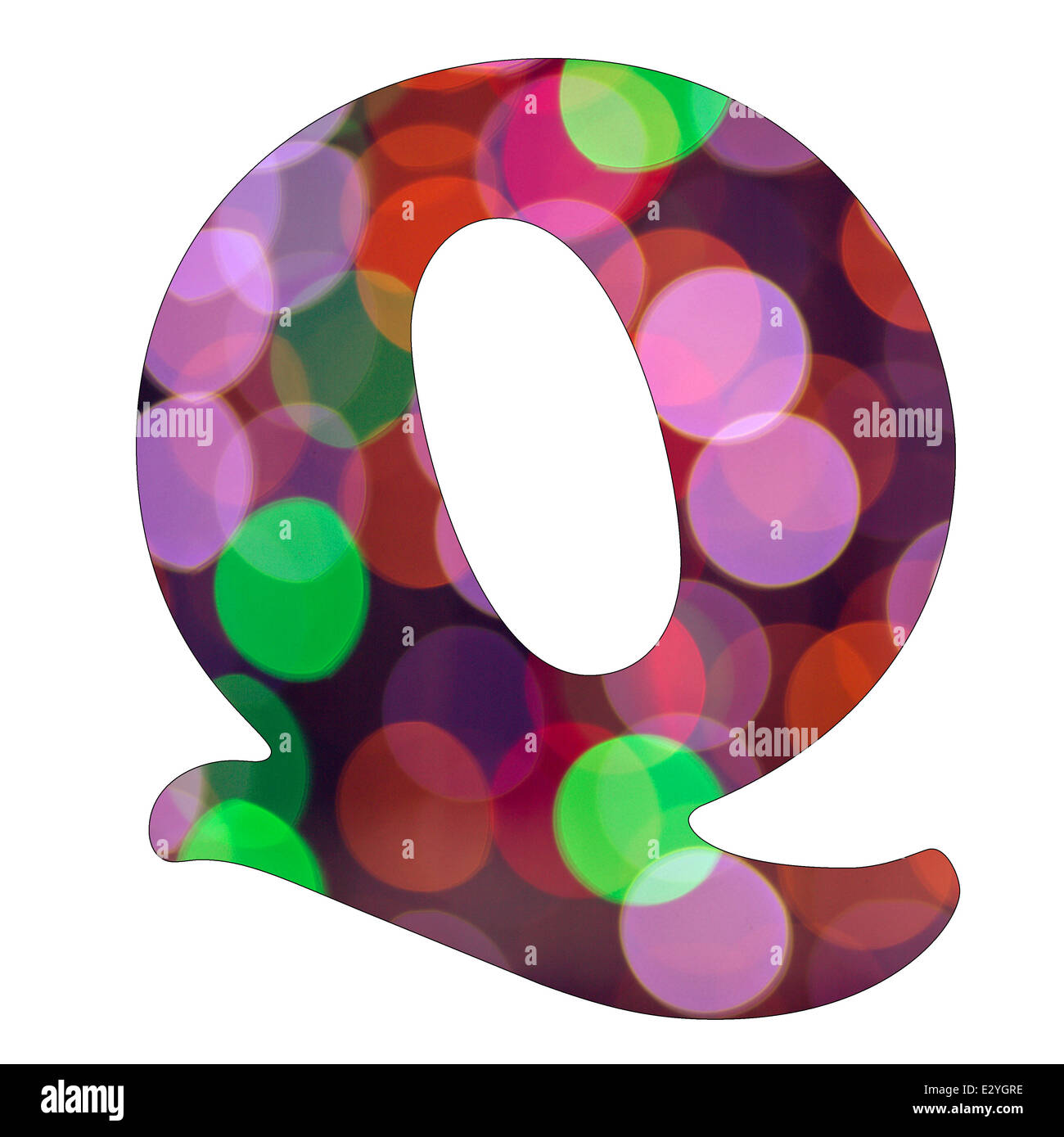 Capital Letter "Q" of Bokeh Alphabet Stock Photo - Alamy