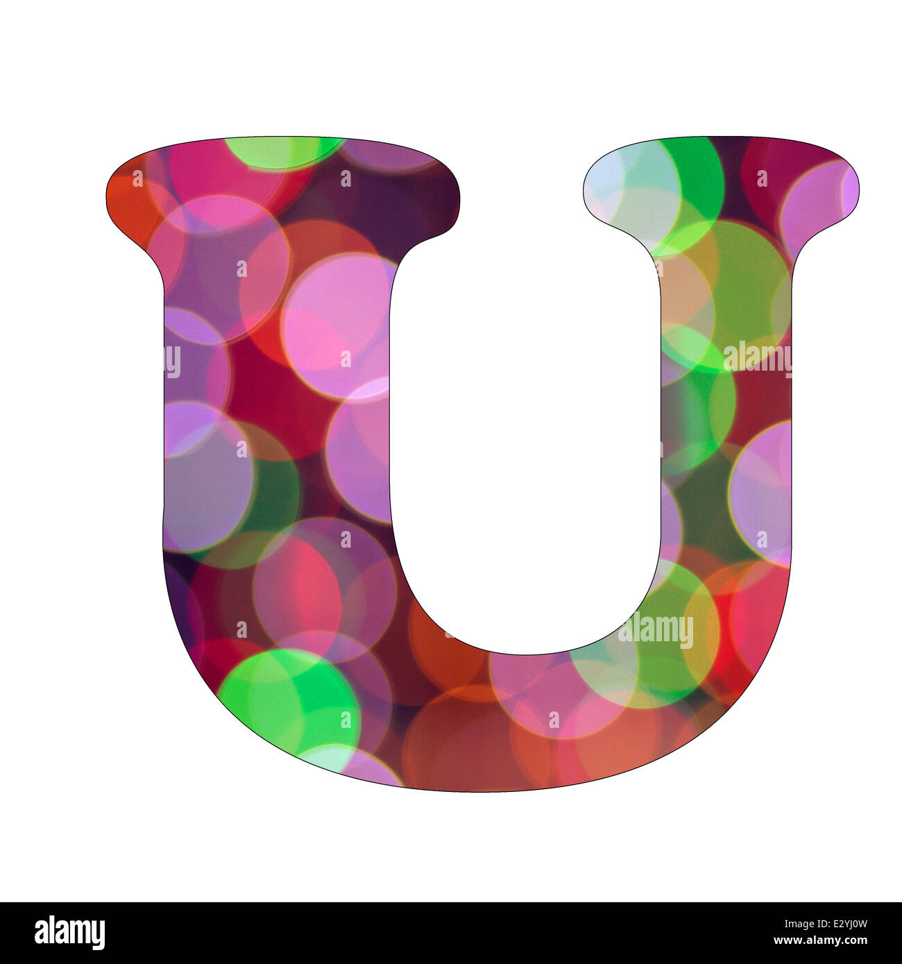 Capital Letter "U" of Bokeh Alphabet Stock Photo - Alamy