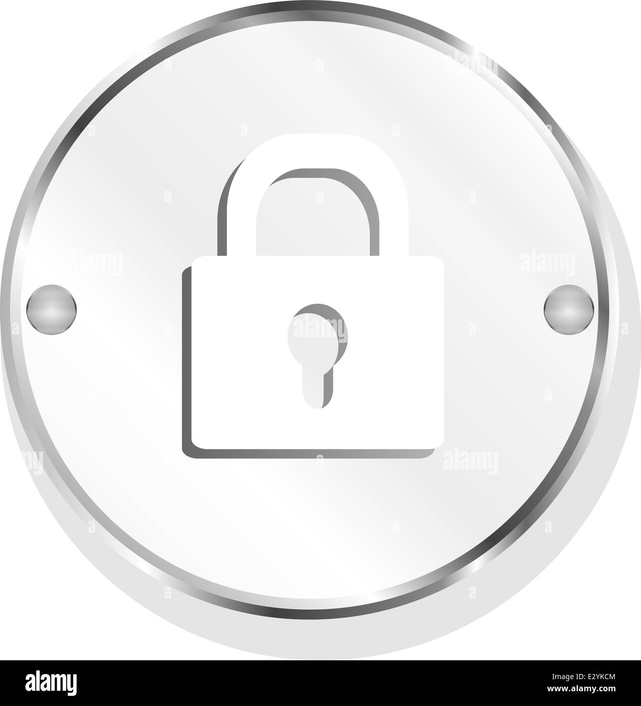 Closed lock glossy button isolated over white background Stock Photo ...