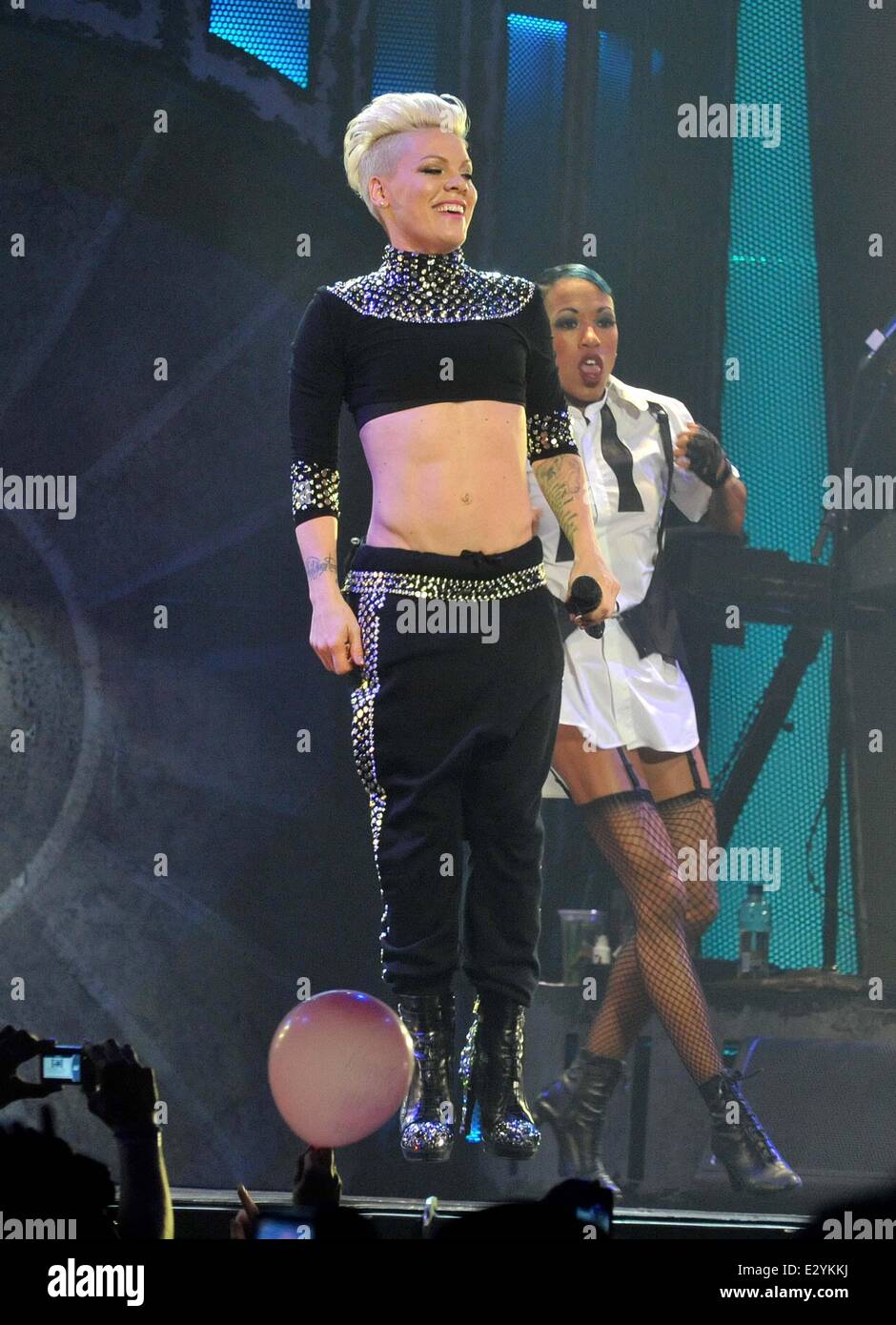 Pink performing live at the O2 Arena for the first night of her 2013 ...