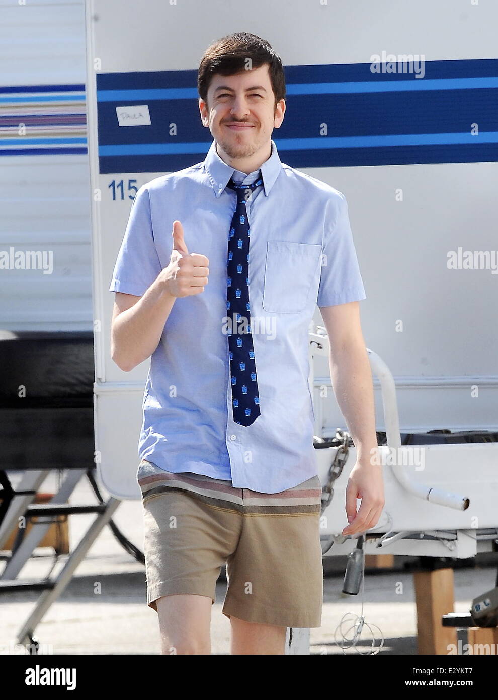 Christopher Mintz-Plasse seen in high spirits and thumbs up to the ...