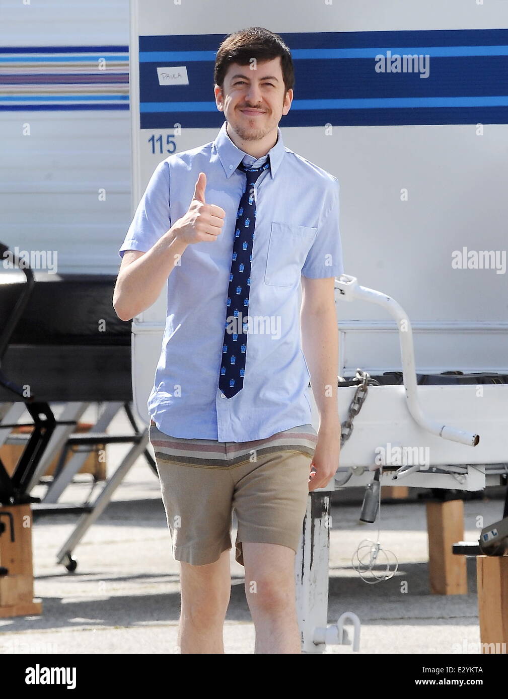 Christopher Mintz-Plasse seen in high spirits and thumbs up to the ...