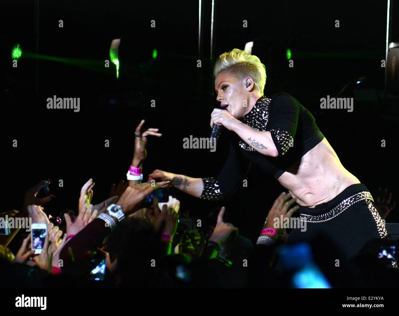 Pink performing live at the O2 Arena for the first night of her 2013 ...