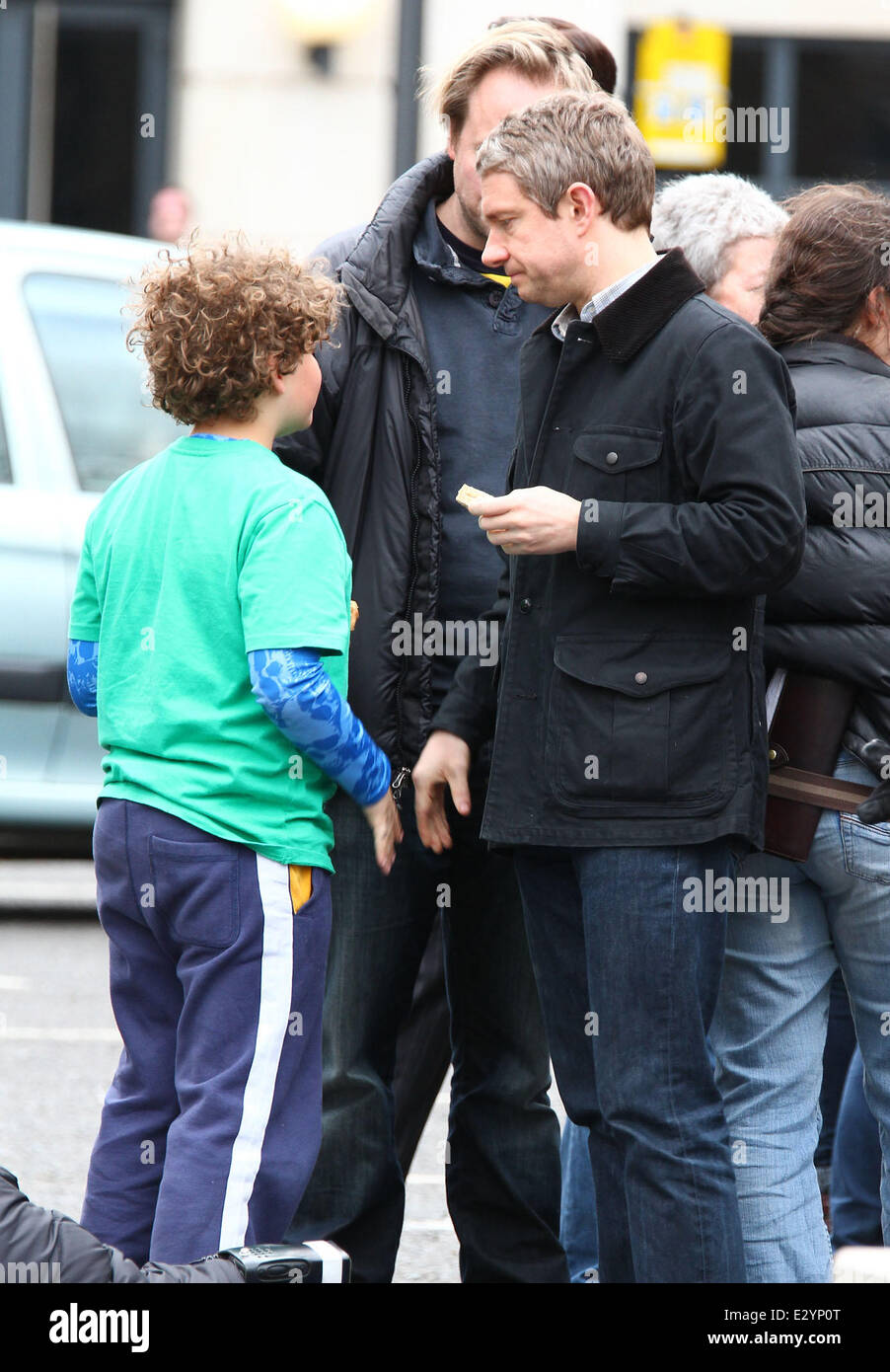 Filming takes place for the new series of 'Sherlock' in Central London ...