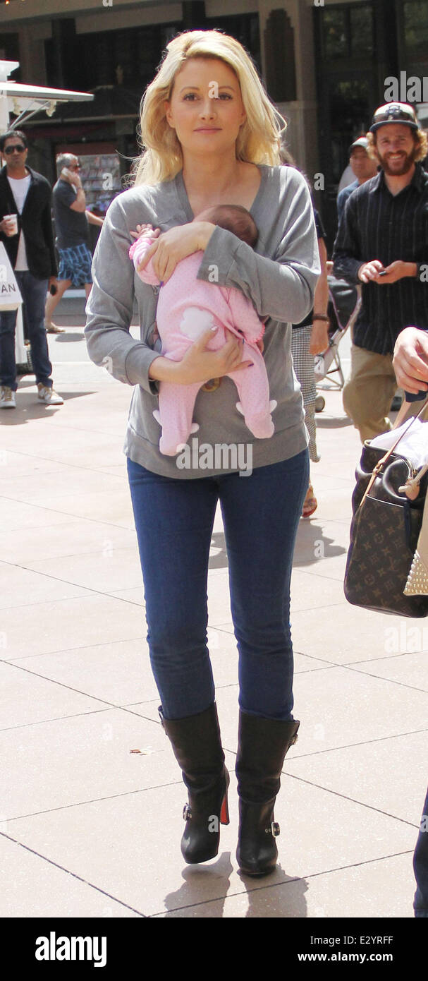 Holly Madison and her daughter Rainbow shopping at The Grove Featuring ...