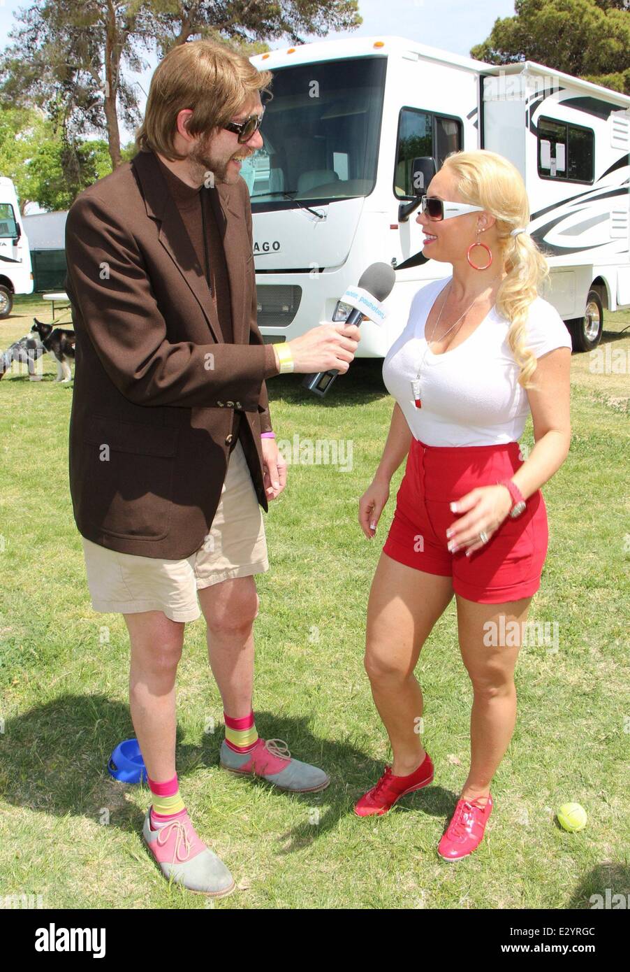 Coco Austin and Jeff Timmons attends the Mix 94.1 "Pet-A-Palooza" at ...