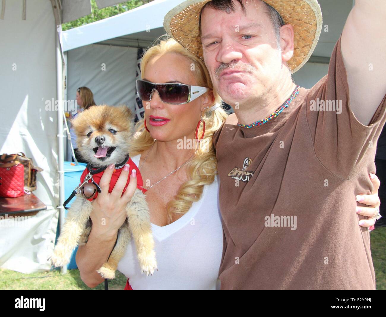 Coco Austin and Jeff Timmons attends the Mix 94.1 "Pet-A-Palooza" at ...