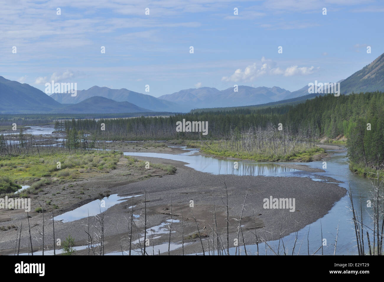 Mountain river Suntar. Landscape of the far corners of the earth in ...