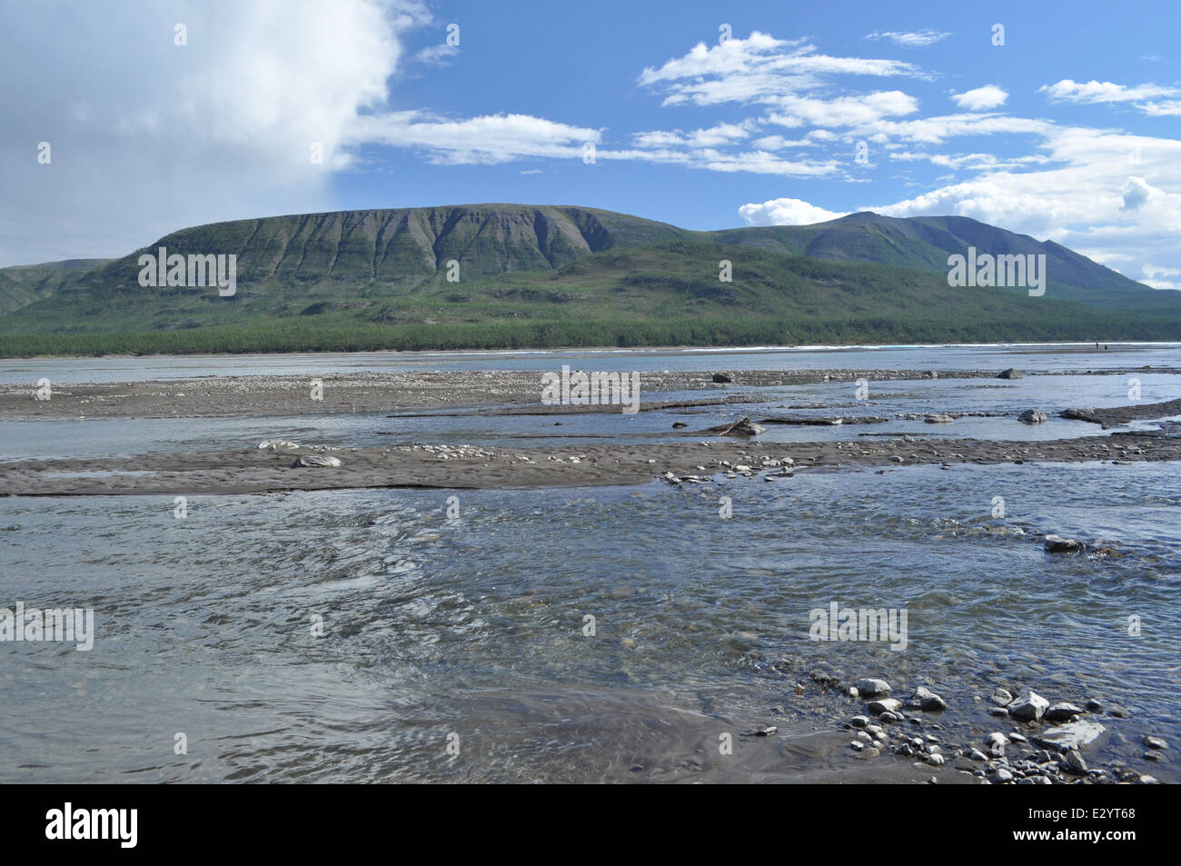 Mountain river Suntar. Landscape of the far corners of the earth in ...