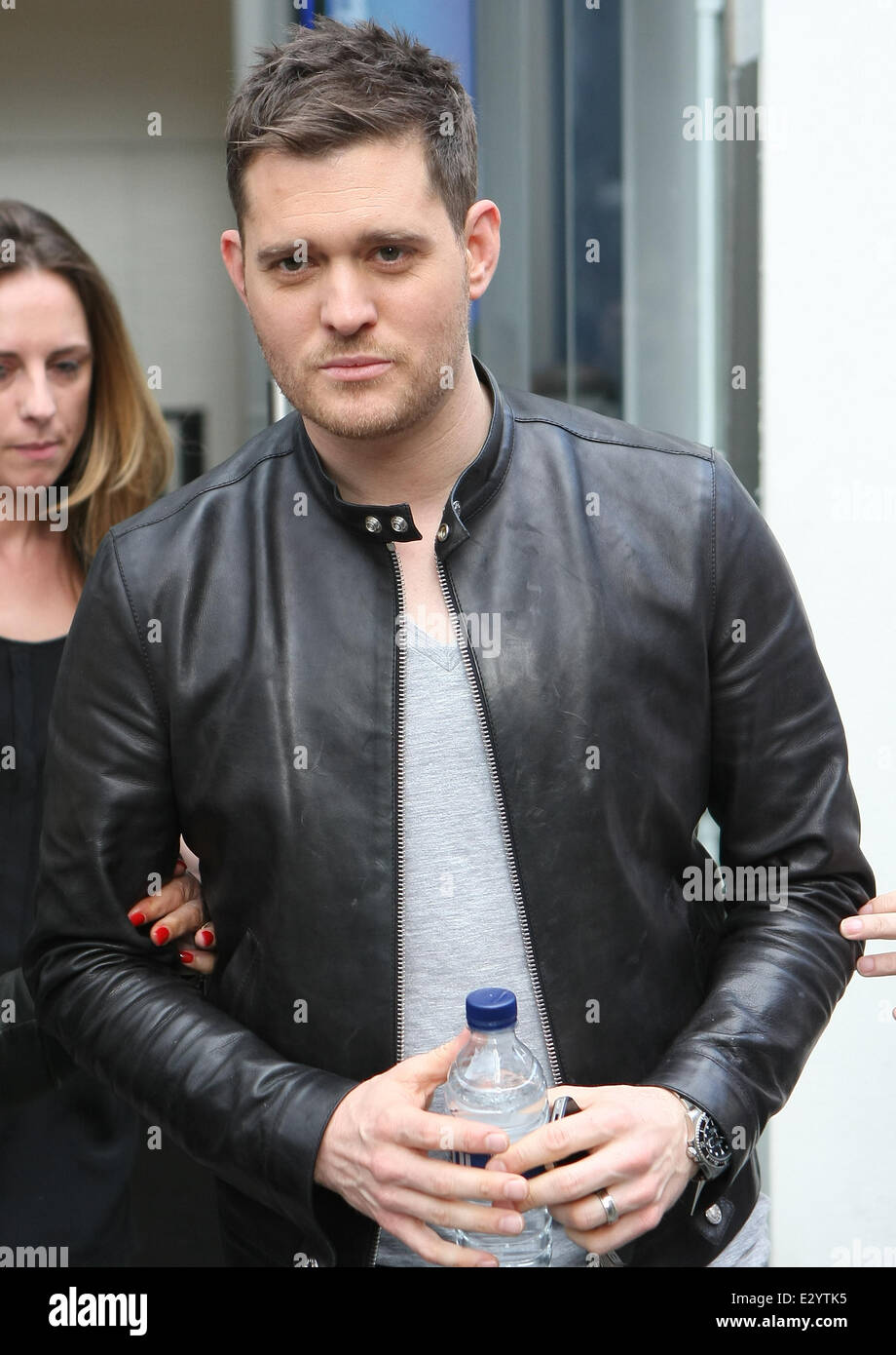 Michael Buble leaving the Capital FM Radio studios Featuring: Michael ...