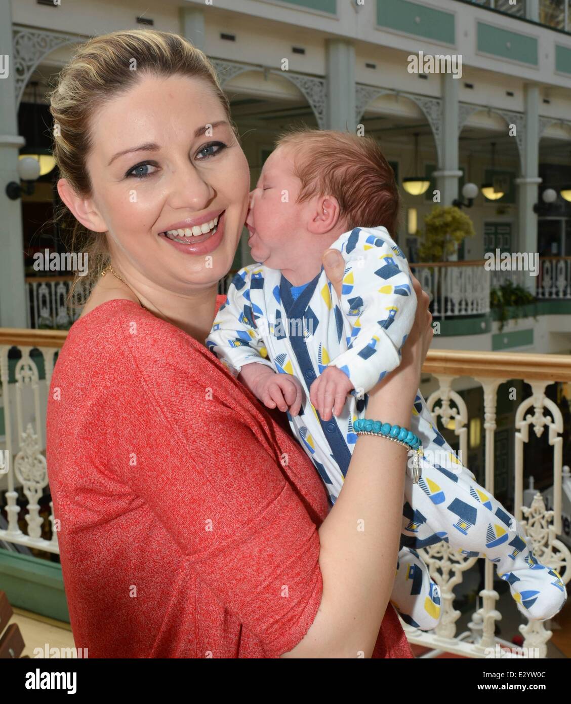 TV3 Presenter Anna Daly with her 3 week old baby Euan Ward at the ...