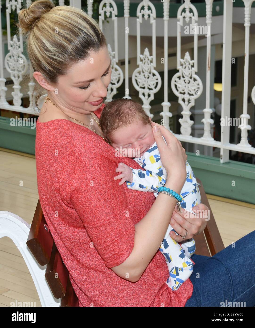 TV3 Presenter Anna Daly with her 3 week old baby Euan Ward at the ...