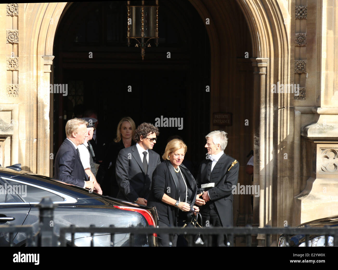 Family and friends of Baroness Margaret Thatcher depart the Chapel of ...