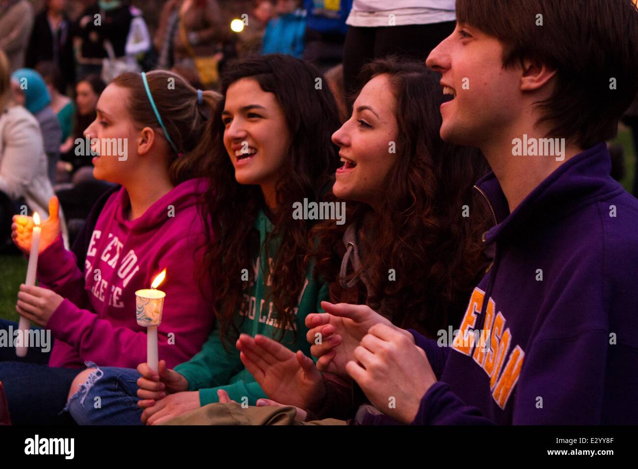 Emerson students participate in Tuesday night's vigil for the victims ...