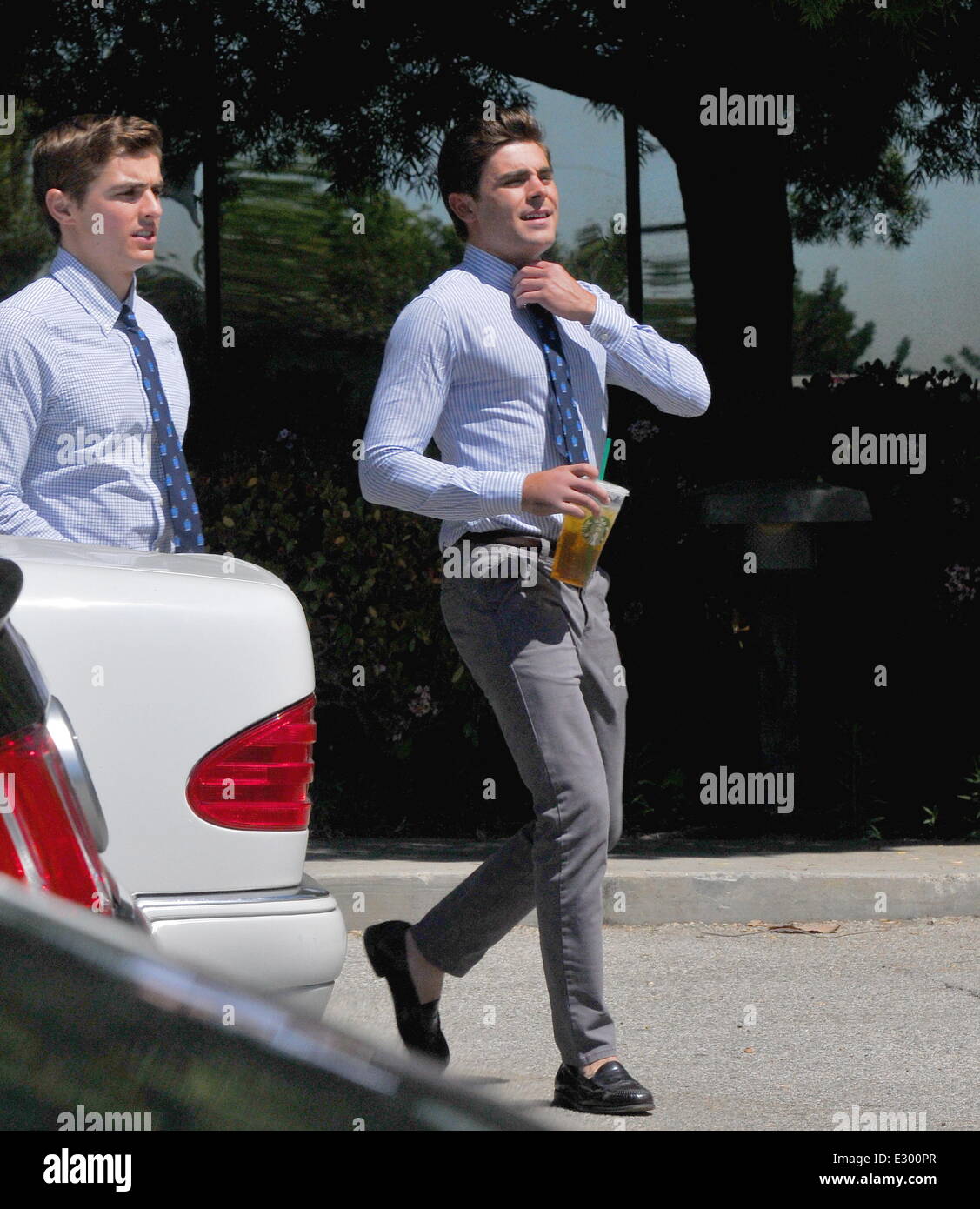 Actors on the set of 'Townies' filming in Los Angeles Featuring: Zac ...