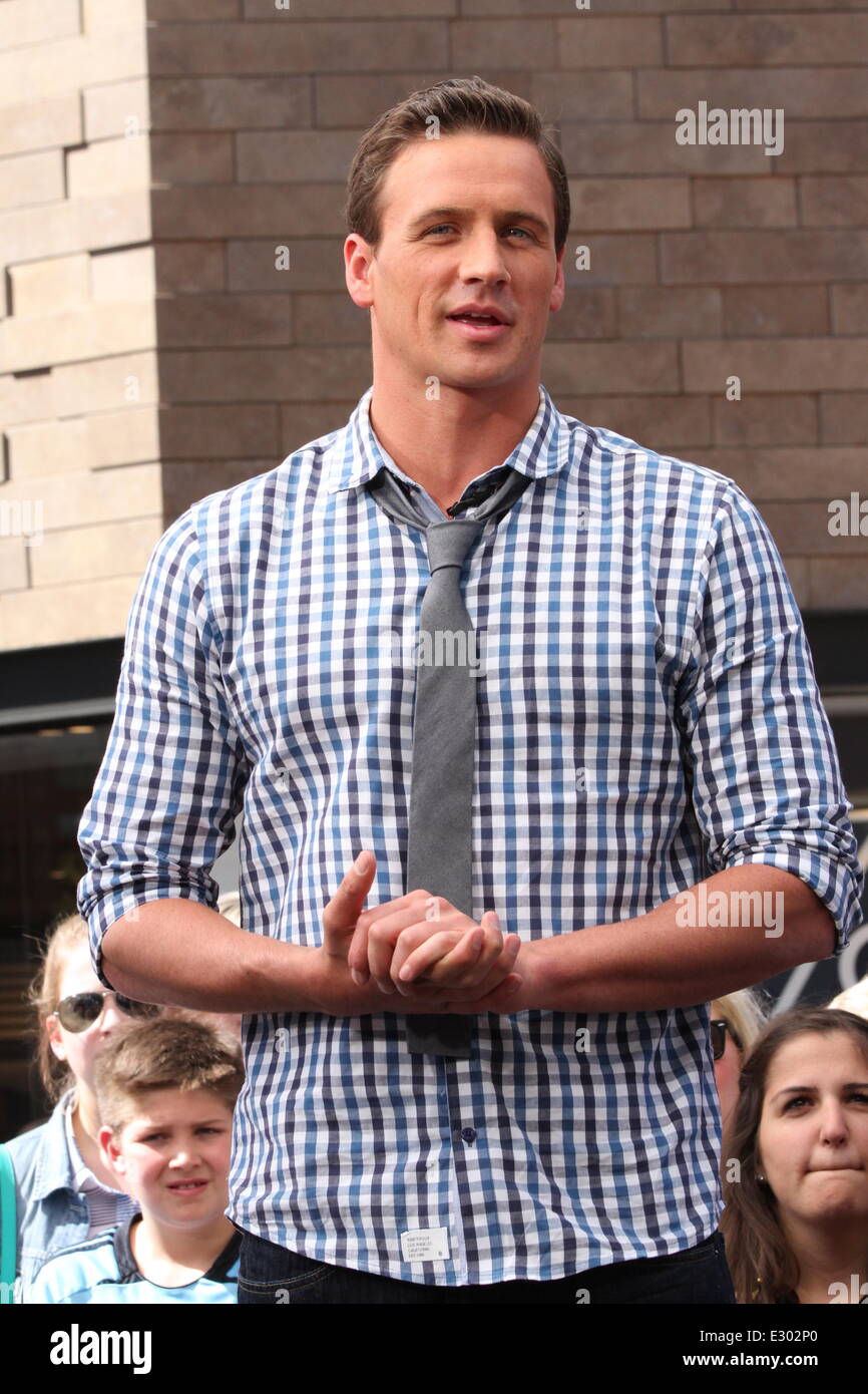 Swimmer and Olympic medalist Ryan Lochte on 'Extra' at The Grove ...