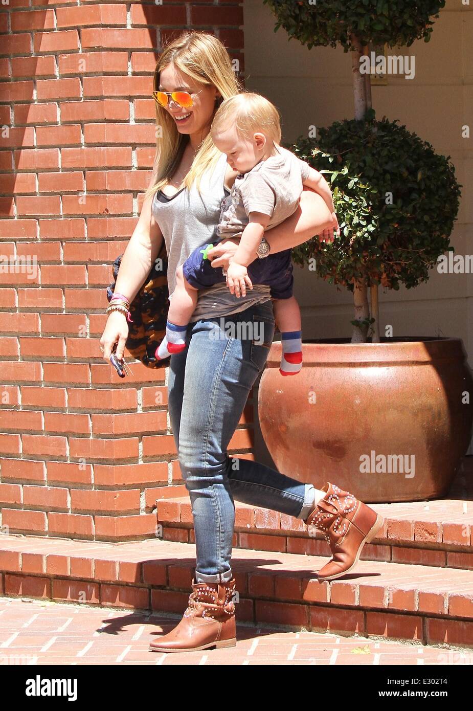 Hilary Duff seen out and about with her son Luca Comrie in Beverly ...