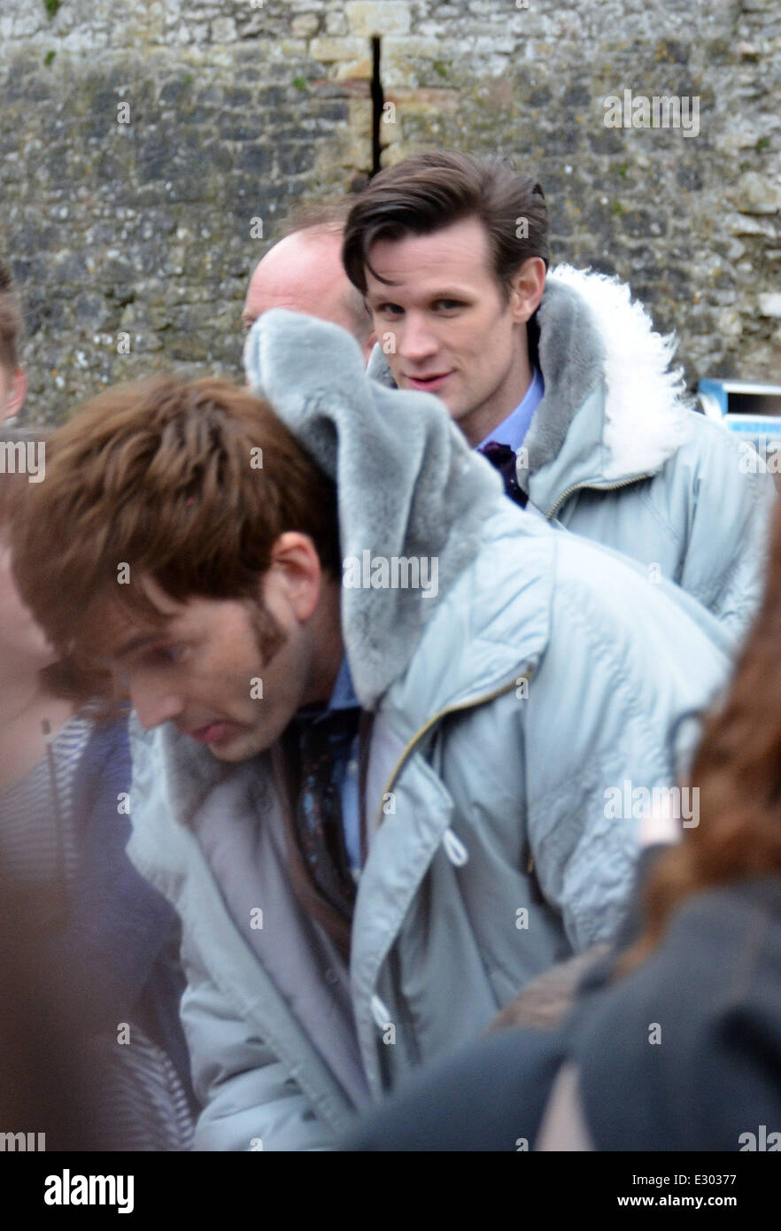 Doctor Who cast filming on location for the 50th anniversary of the BBC ...