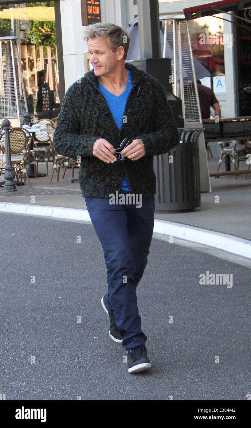 Gordon Ramsay visits his restaurant The Fat Cow at The Grove Featuring ...