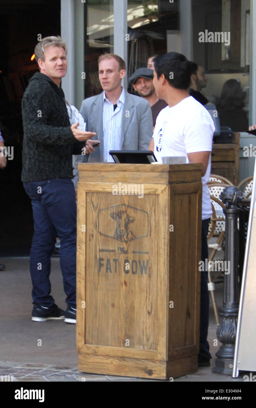Gordon Ramsay visits his restaurant The Fat Cow at The Grove Featuring ...