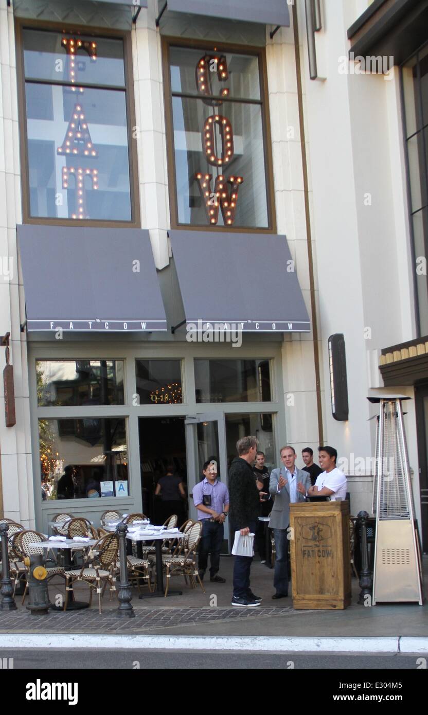 Gordon Ramsay visits his restaurant The Fat Cow at The Grove Featuring ...