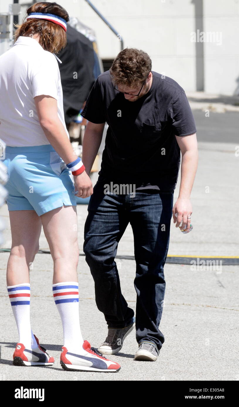 Actor Seth Rogen was spotted being goofy on the set of his movie "The ...