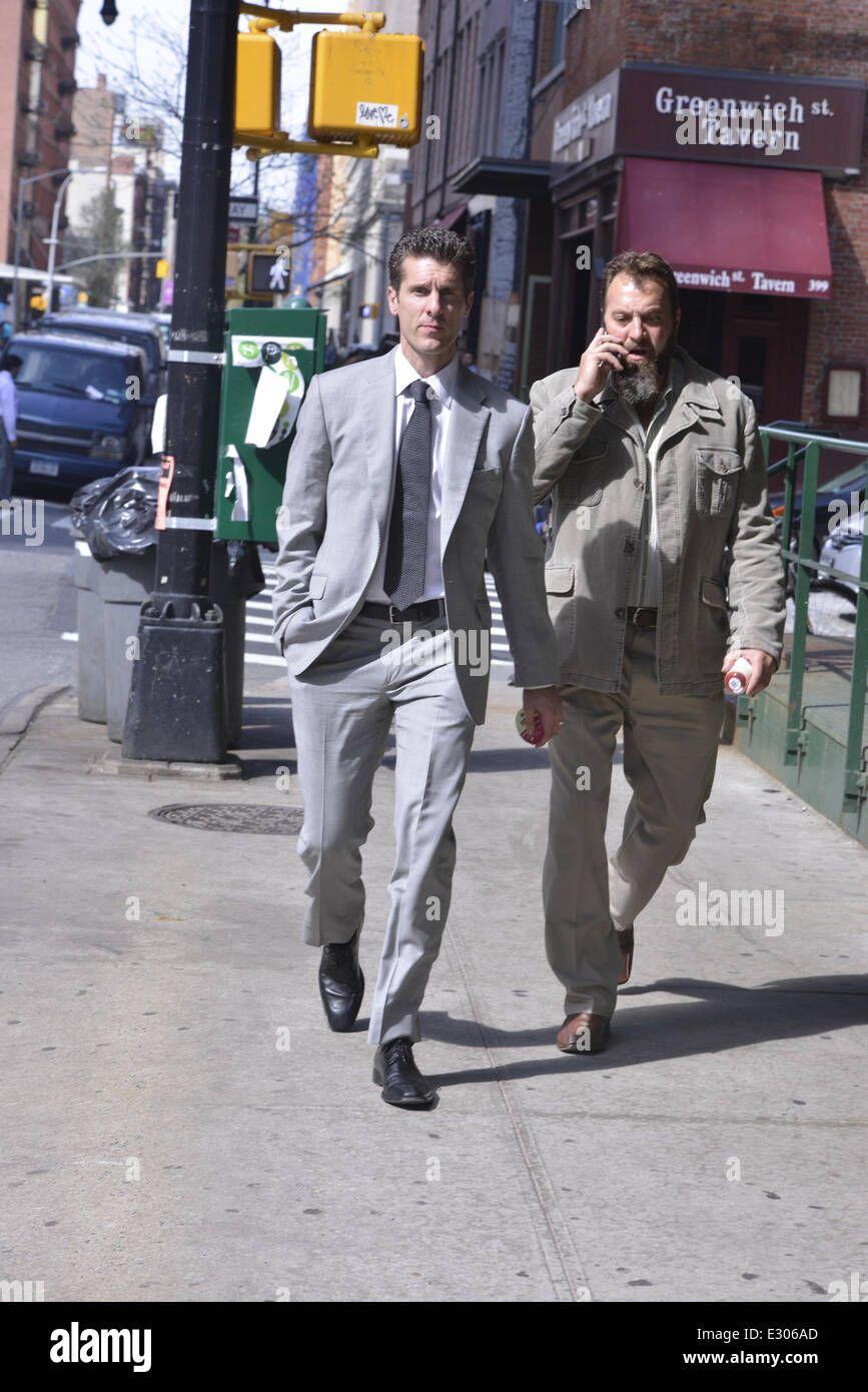 Jason Hoppy wears a suit after leaving a divorce court, during his ...