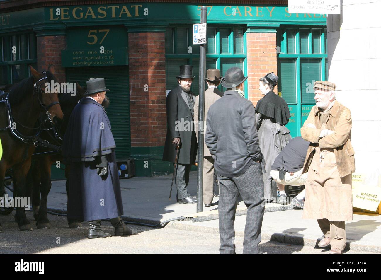 Filming scenes for Victorian period drama 'Angelica' at Lincolns' Inn ...