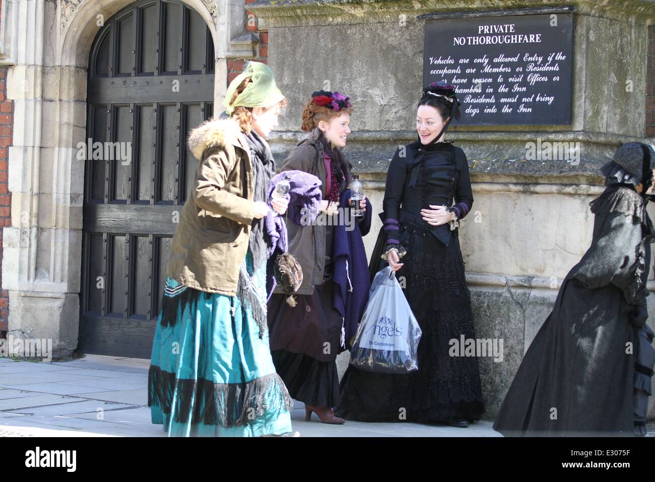 Filming scenes for Victorian period drama 'Angelica' at Lincolns' Inn ...