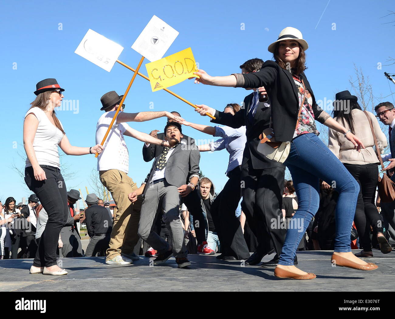 Participants join in to create the world's largest simultaneous dance ...