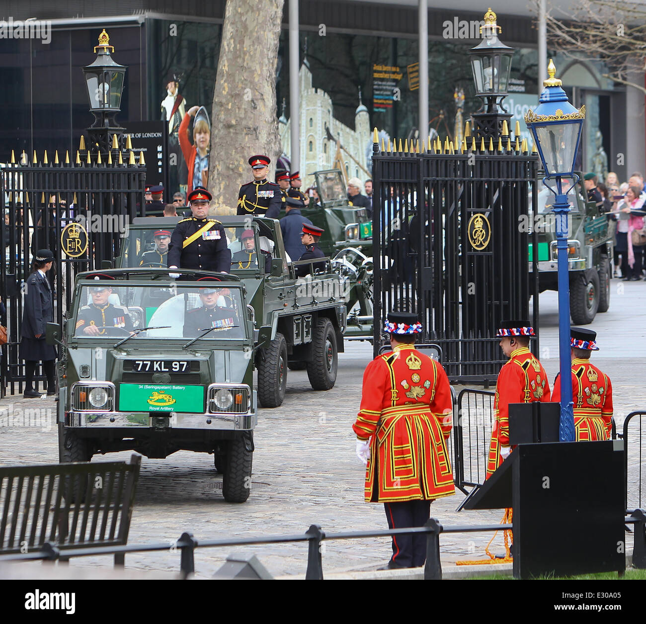 The Royal Artillery marks the Queen's birthday with a 62 gun salute at ...