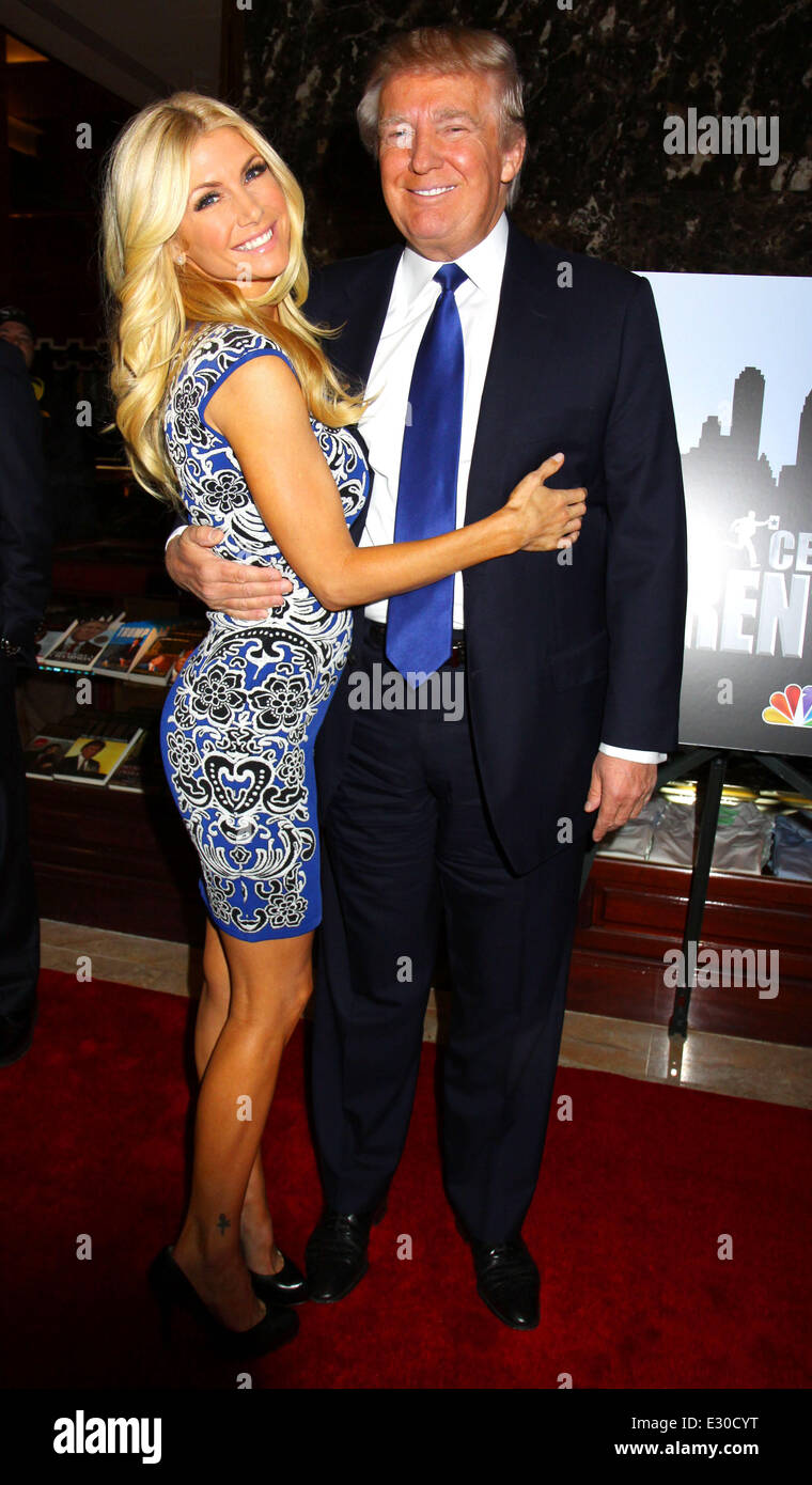 Brandi Roderick and Donald Trump hold a press event at Trump Tower ...