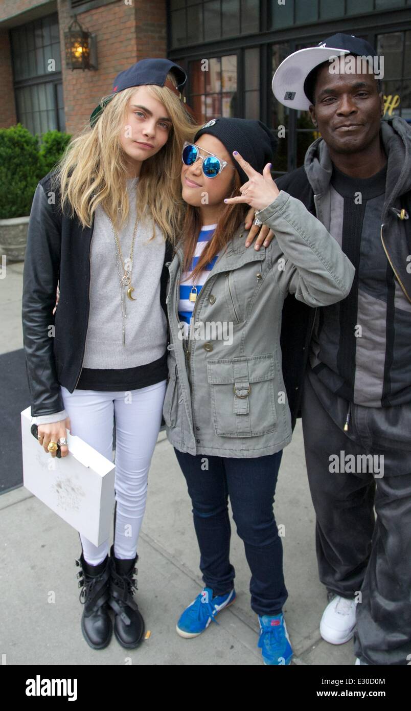 Cara Delevingne seen greeting fans while out and about in New York City ...