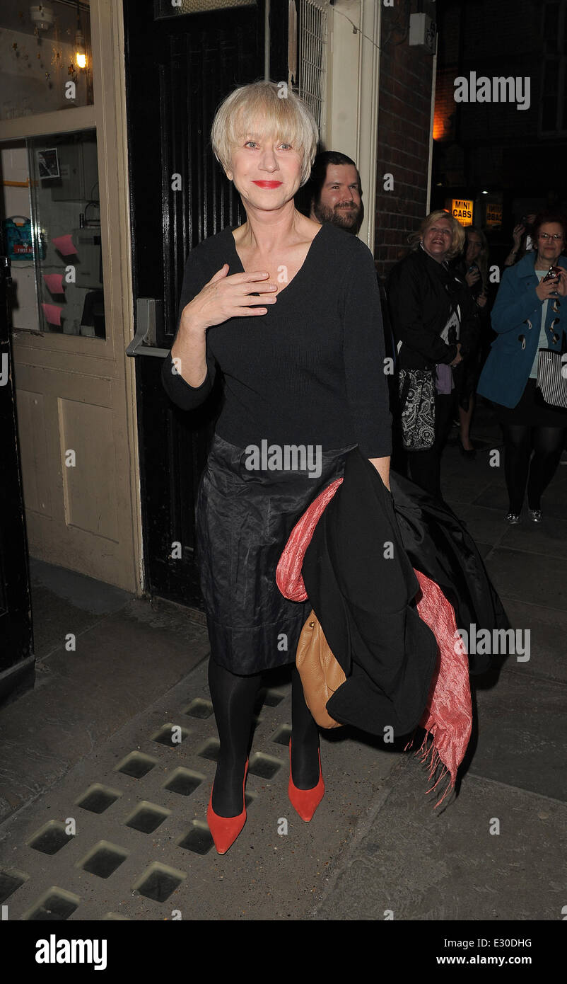 Dame Helen Lydia Mirren, DBE leaving the Gieldgud Theatre, having ...